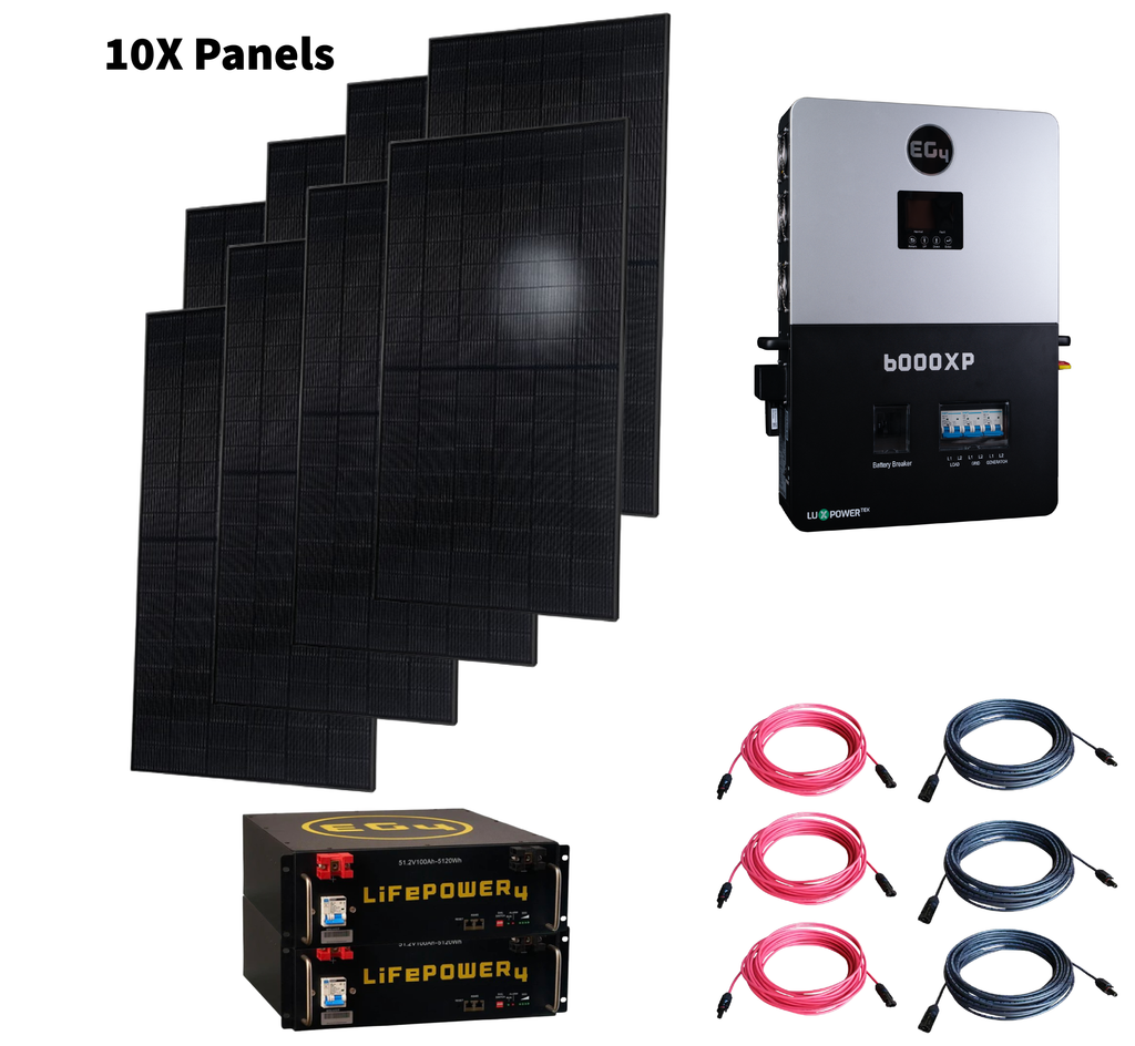 4kW Complete Off-Grid Solar Panel System with 10.2kWh Lithium Ion Batt ...